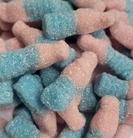 Fizzy Bubblegum Cola Bottles l Pink and Blue Fizzy Bottles