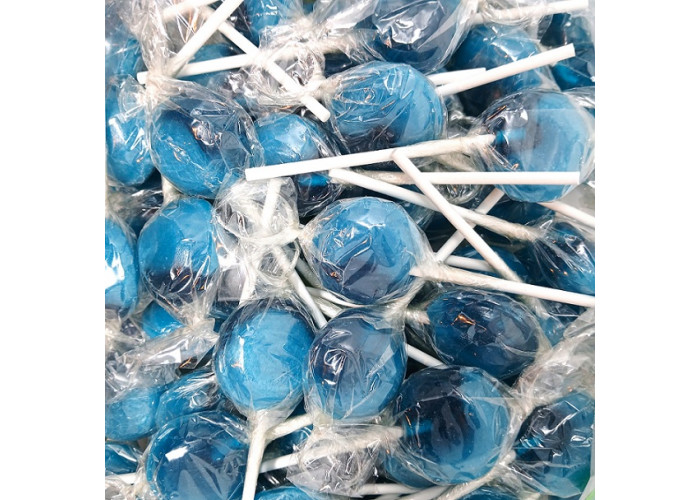 Jumbo Bkue Raspberry Lollies (Wrapped) | AQuarterOf Retro Sweets